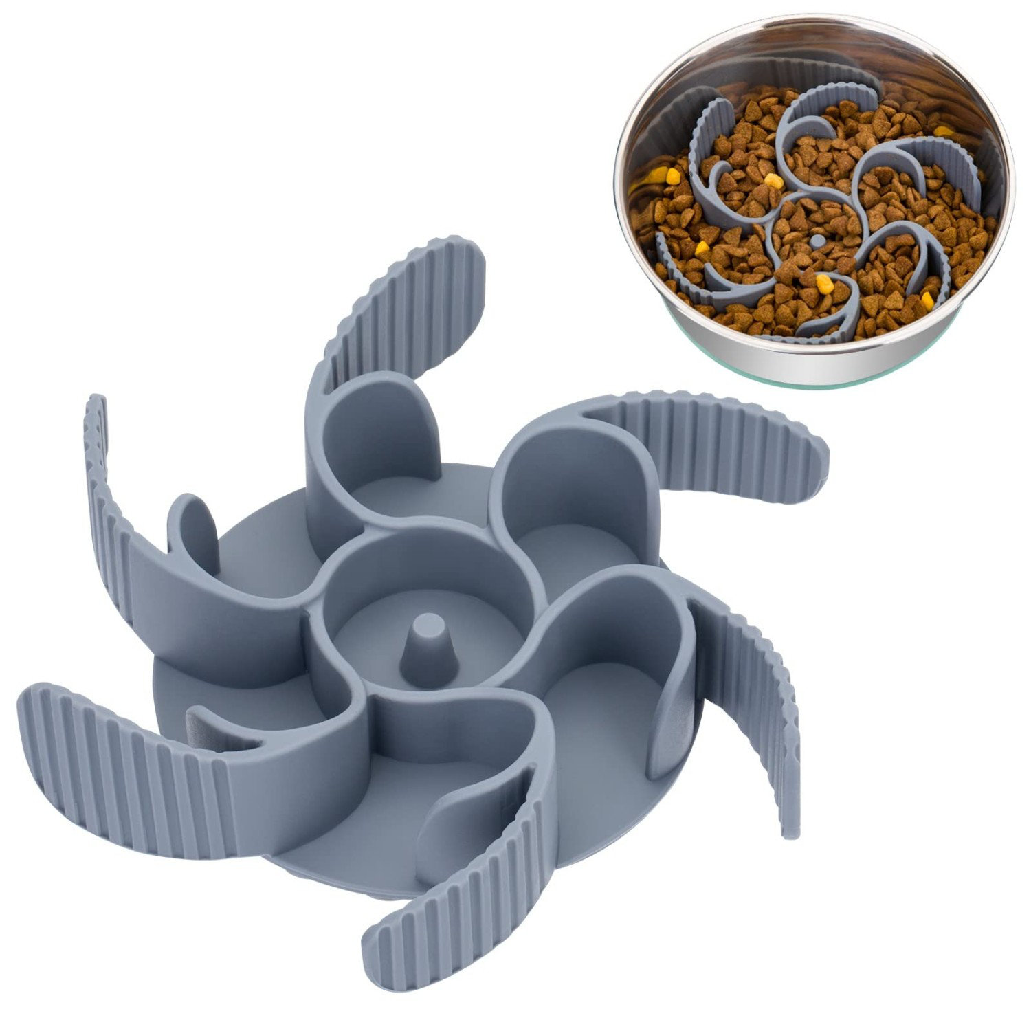 HIBAMSTOR Slow Feeder Dog Bowls Insert [Octopus Suction Cups] Super ...
